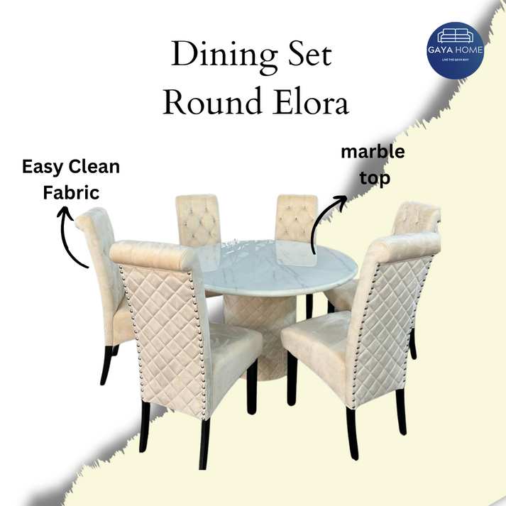 Dining Set Round Elora – Gaya Home